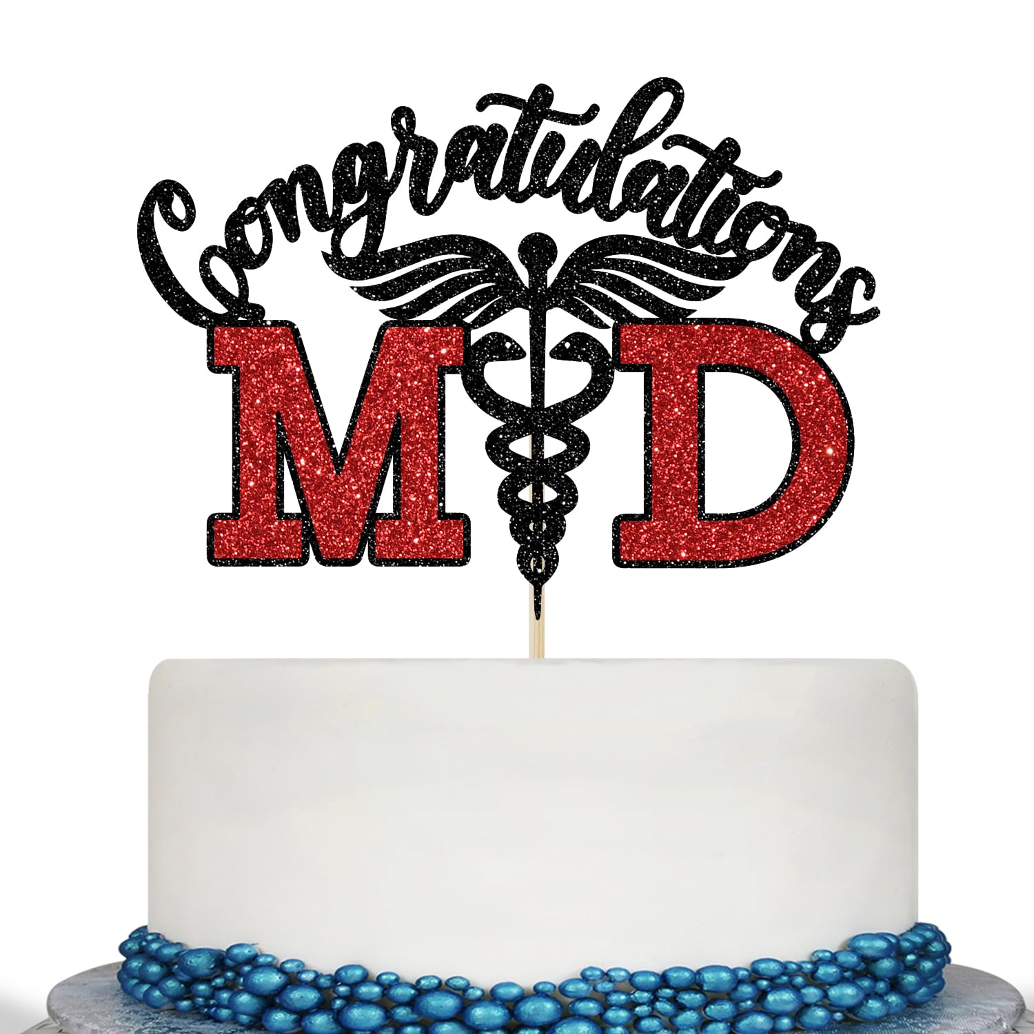 Amazon.com: Congratulations MD Cake Topper, Congrats Doctor Grad, Med ...
