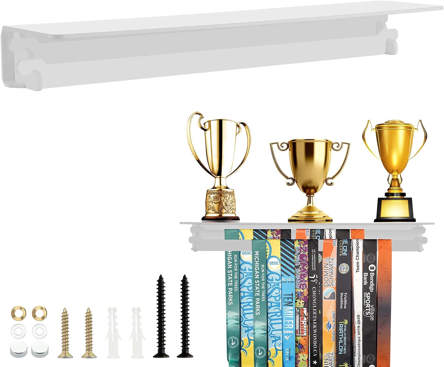 Cosmos Acrylic Medal Display Holder Trophy Shelf Organizer Medal Award ...