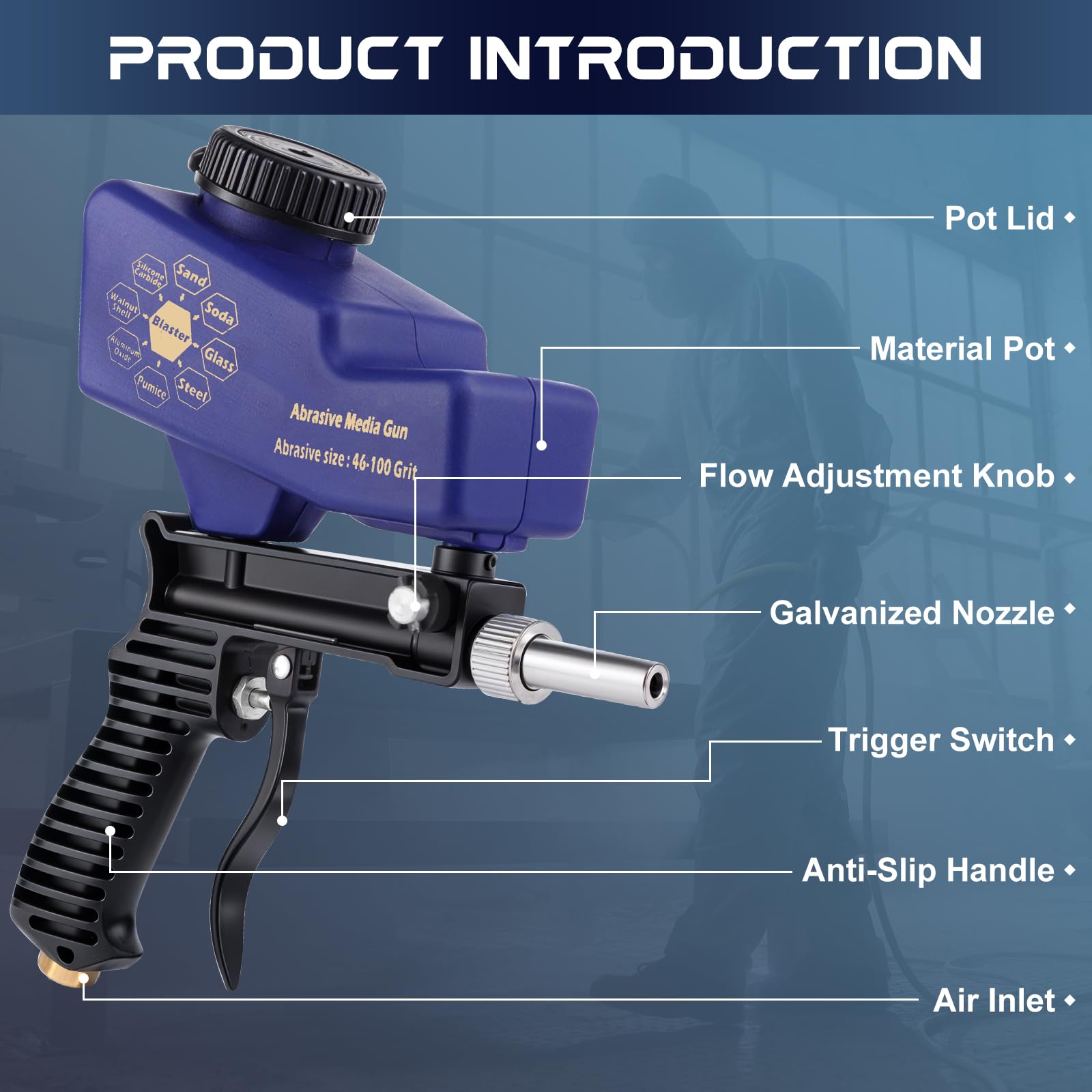 Snapklik.com : Gyfent Sand Gun Blaster, 150PSI Sand Gun Blasters Kit ...