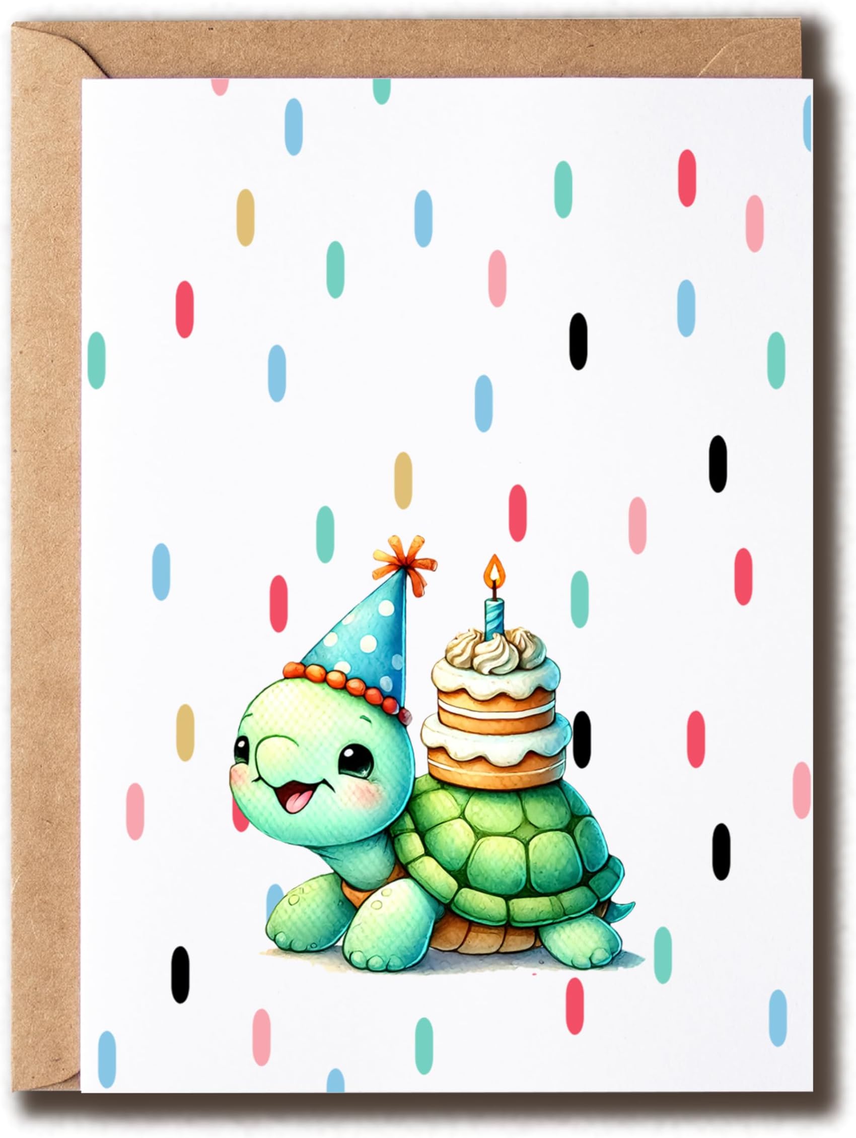 Amazon.com: KoKi93Art Turtle Birthday Card - Cute Animal - Happy ...