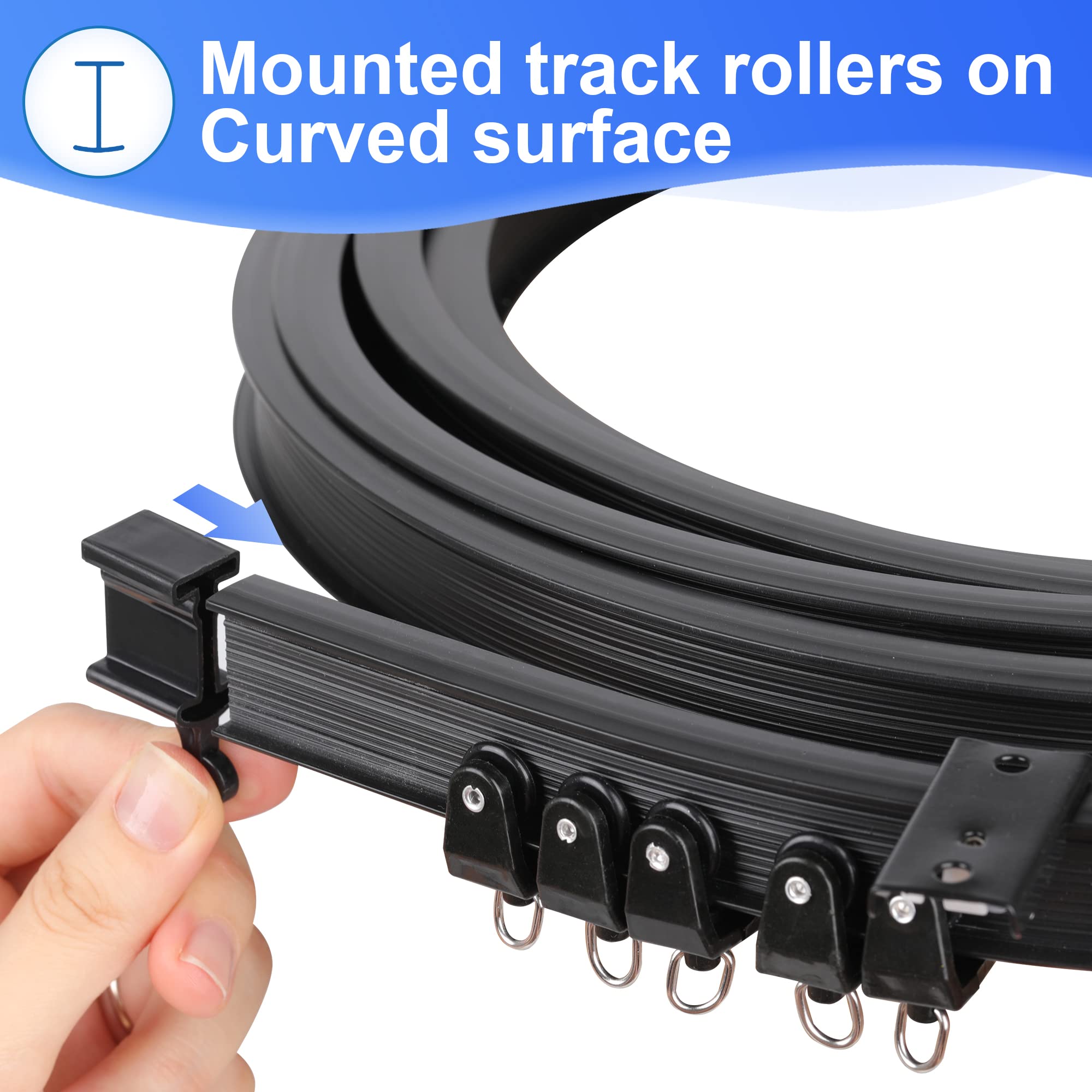 Snapklik.com : Fubeasi Black Flexible Bendable Ceiling Curtain Track ...