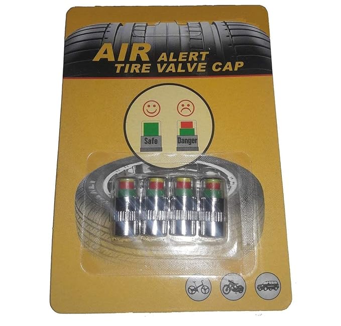 Kozdiko Car Tire Pressure Air Alert Iron Tyre Valve Caps Set of 4 Pcs ...