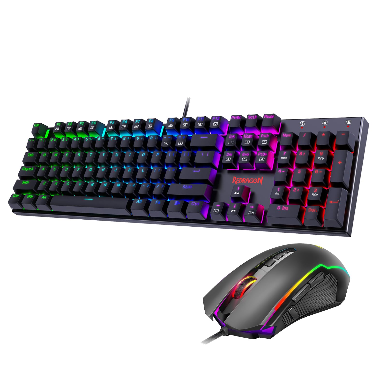 Amazon.com: Redragon K565 Mechanical Gaming Keyboard and M910-K Gaming Mouse : Video Games