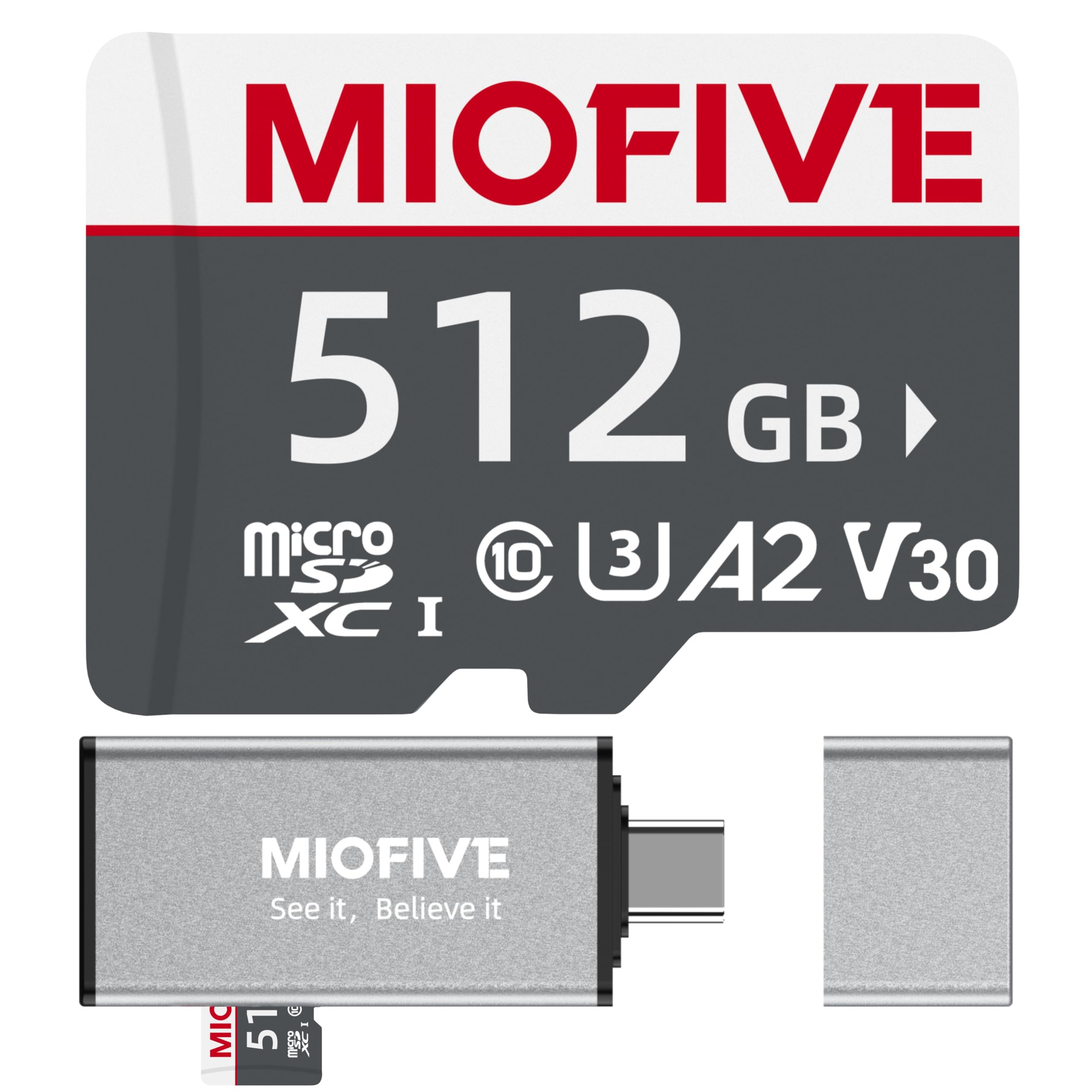 Amazon.com: Miofive Memory Card - Ultimate Micro SD Card with USB 3.0 Type-C Card Reader 170MB/s ...