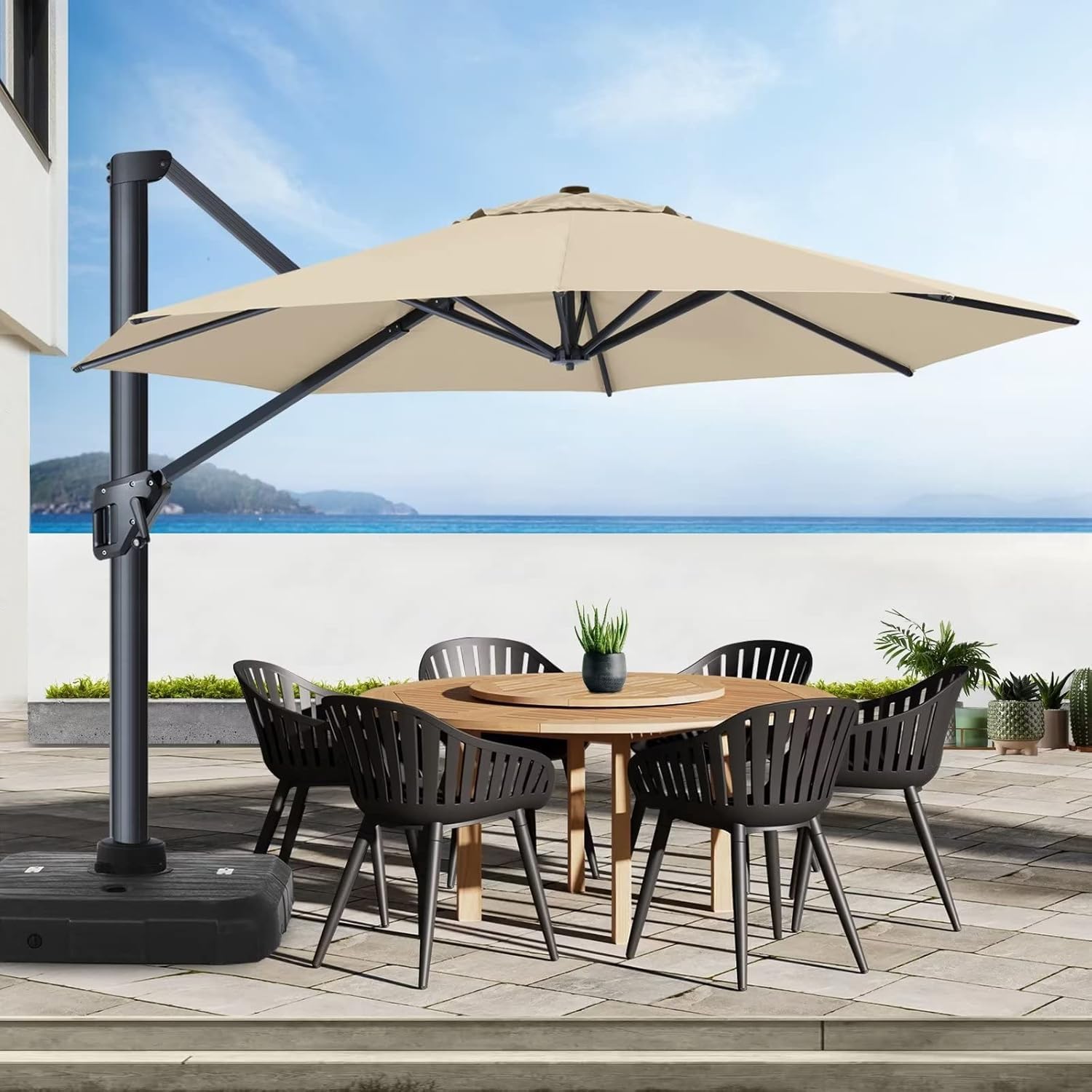 ABCCANOPY 10FT Cantilever Patio Parasol Aluminum Outdoor Offset Parasol ...