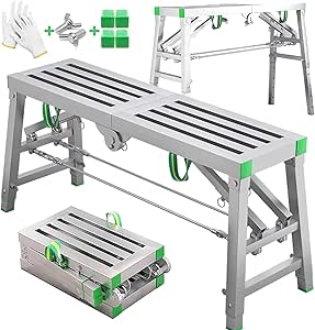 Amazon.com: Fablestoryem Portable Folding Scaffolding 5-Gear Adjustable ...