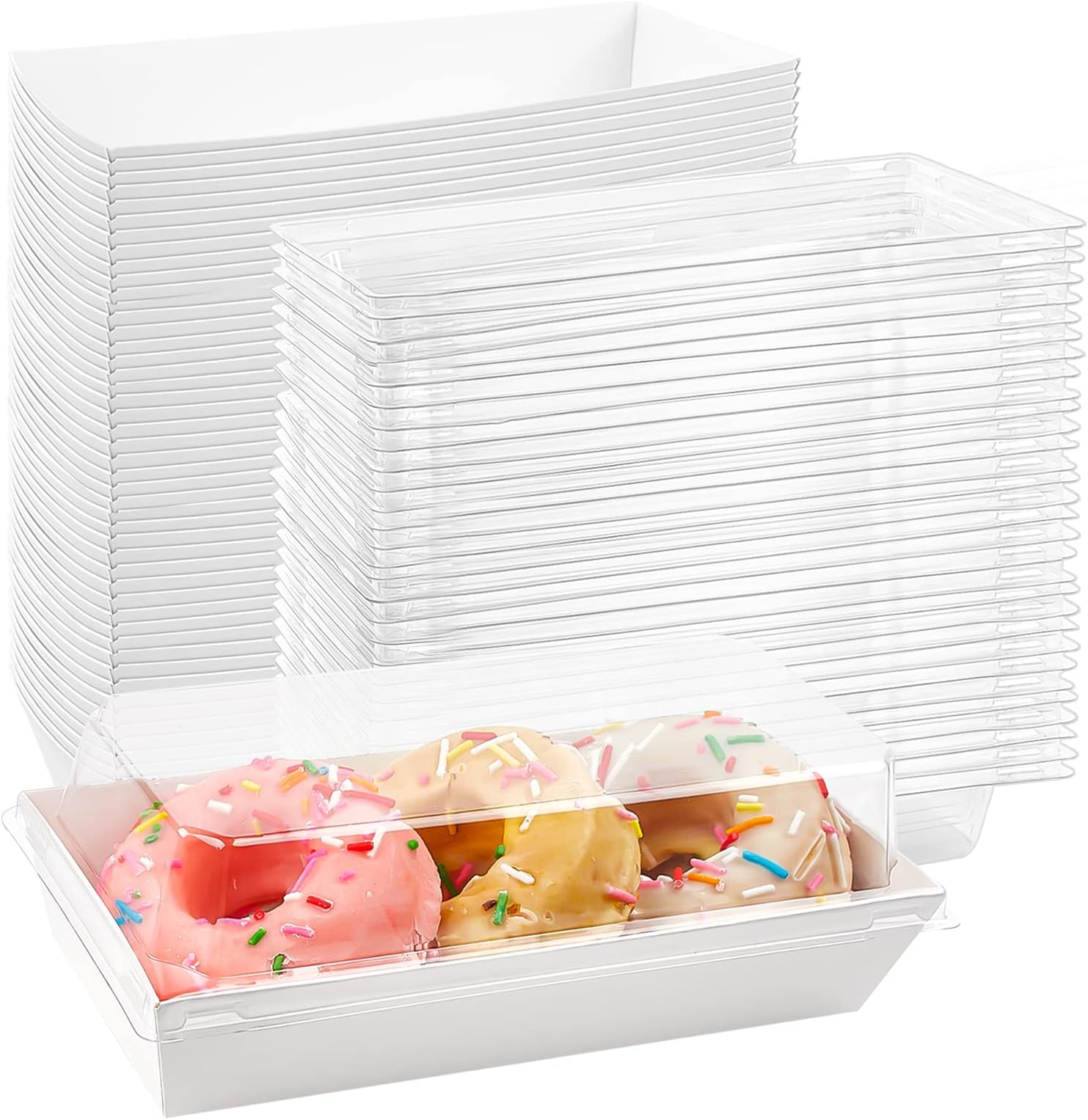 Amazon.com: KEJJNYER 30 Pack Paper Cupcake Boxes 4 Count, White Cupcake ...
