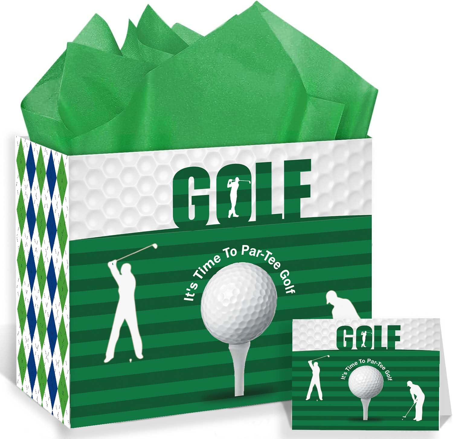 Amazon.com: Golf Gift Bag with Tissue Paper Ideal for Golf Themed Gifts ...