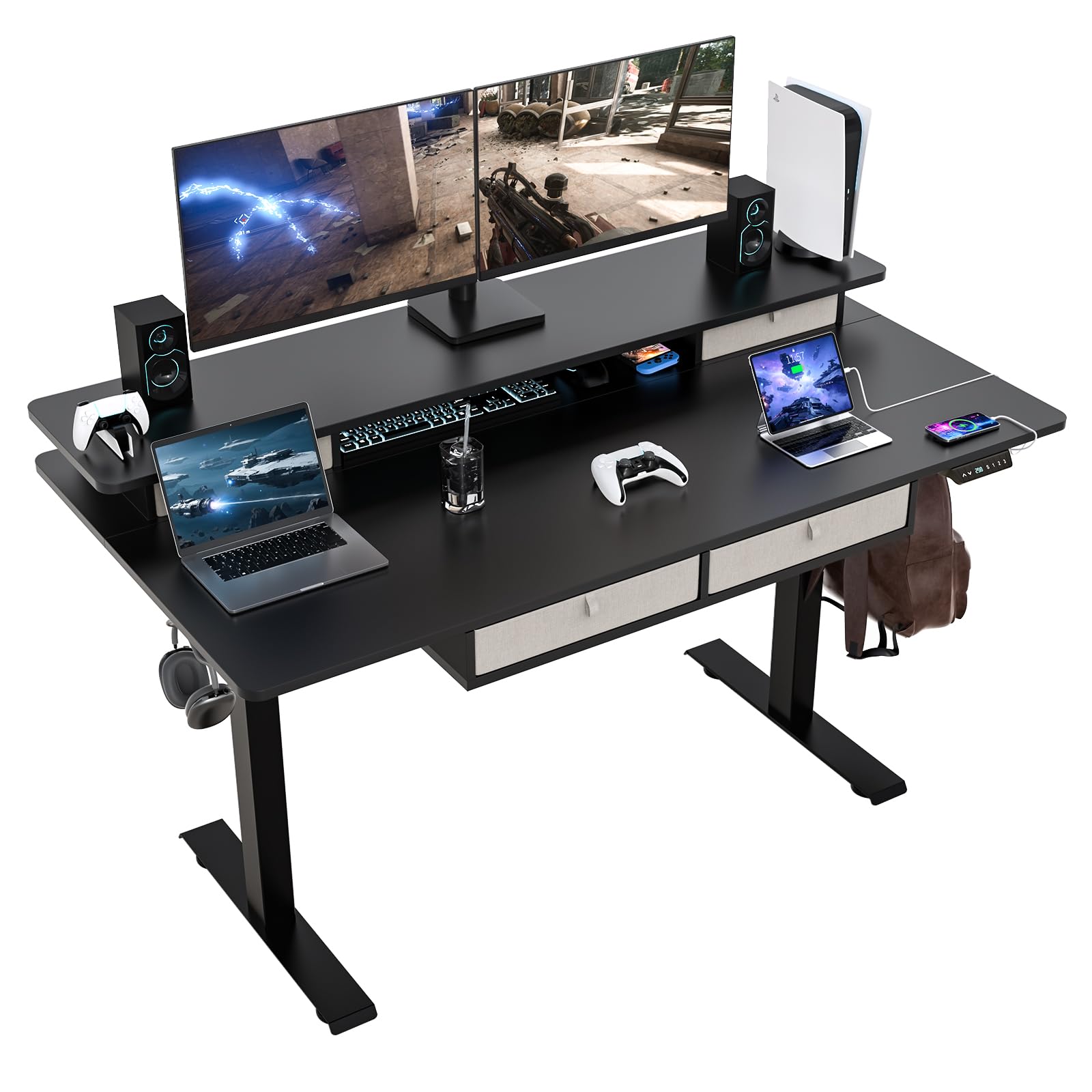 Snapklik.com : ExaDesk Electric Standing Widened Desk 63 30 Inches ...