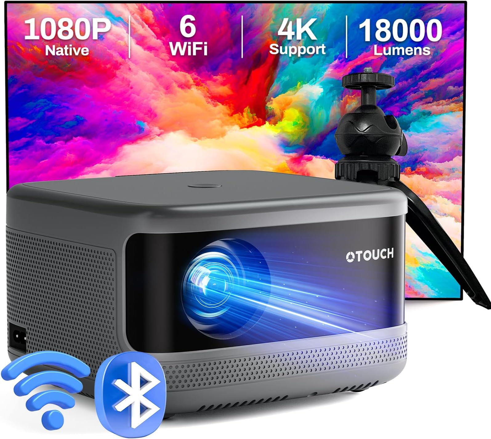 Amazon.com: Bluetooth Projector, Electric Focus 4K Projector, Q1 Pro ...