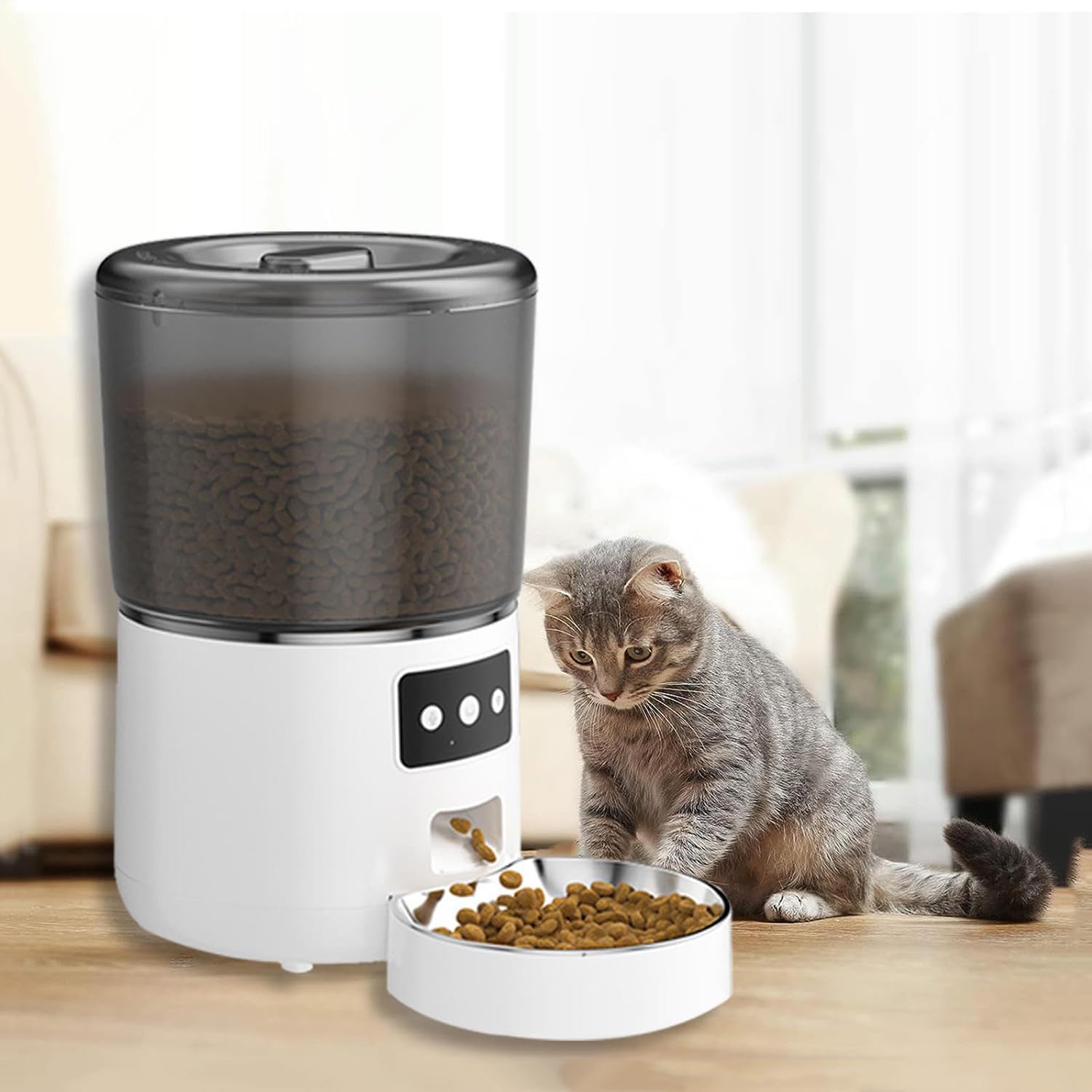 Pet Supplies : TRENBADER 4L Automatic Cat Feeders, Smart Pet Feeder ...