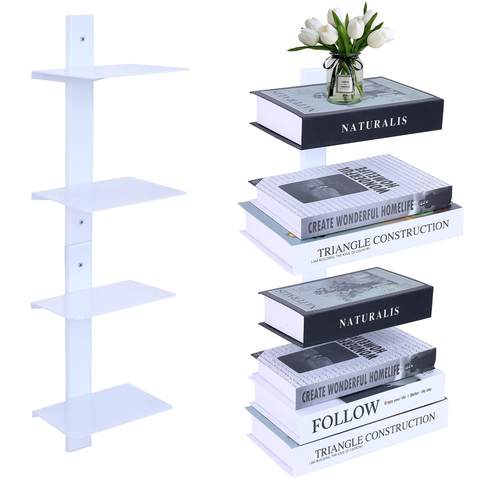 Amazon.com: Iswabard Invisible Book Shelf Floating Hanging Bookshelf ...