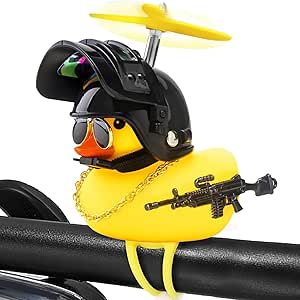 Rubber Duck Bike Bell Set, LED Light Duck + Helmet Accessories, Bike ...
