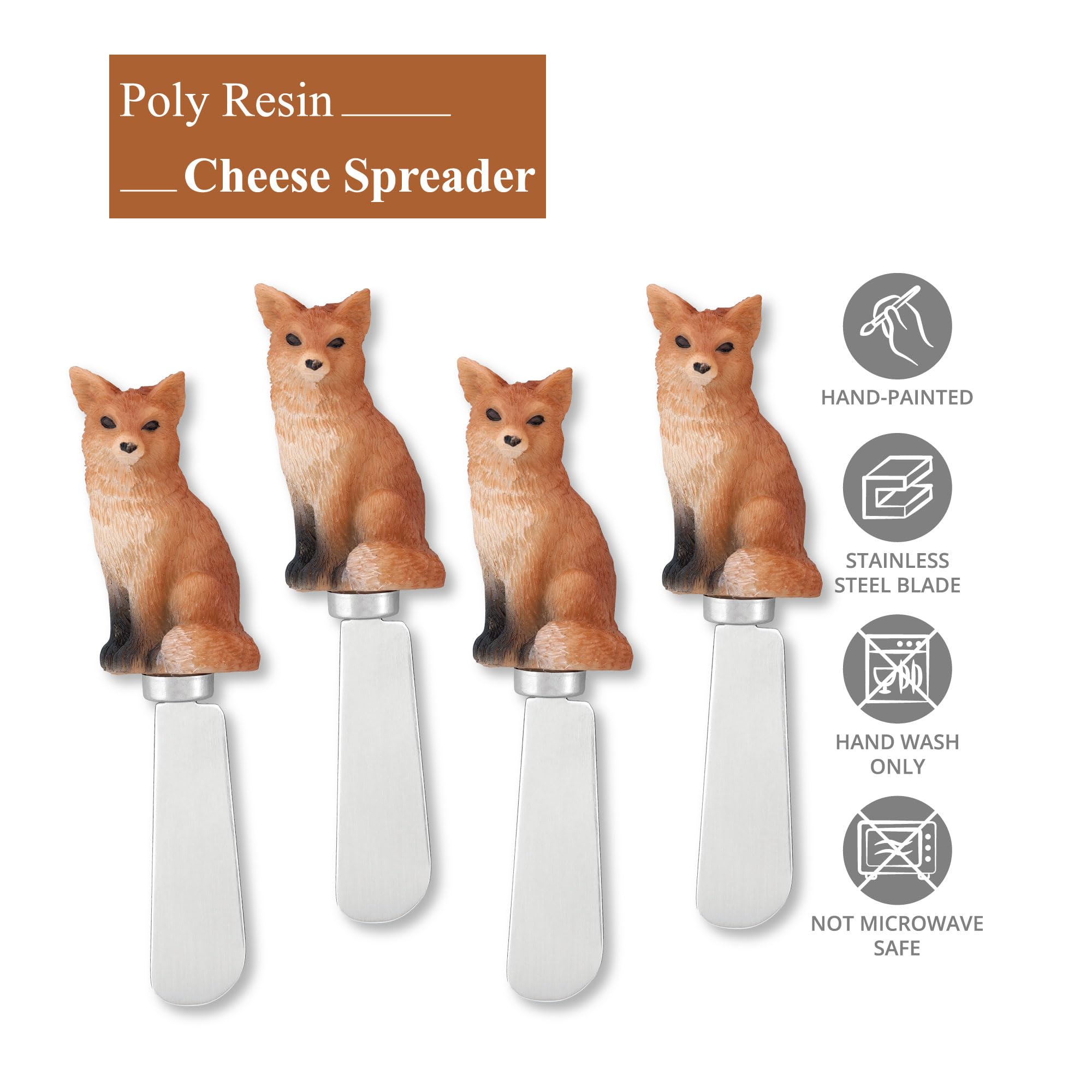 Snapklik.com : Supreme Housewares Red Fox Cheese Spreaders, Hand ...