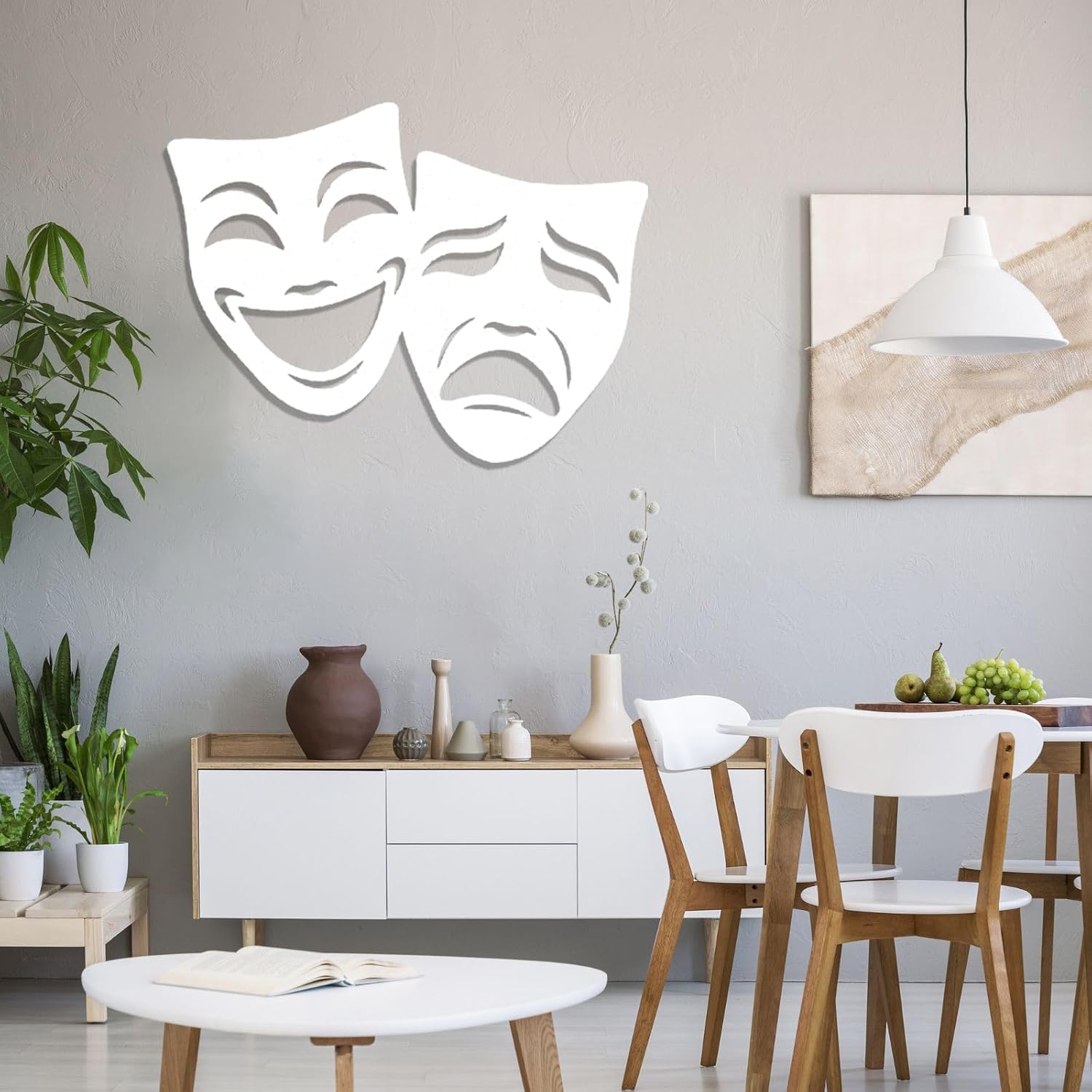 Amazon.com: fayholy Metal Theater Wall Art, Comedy And Tragedy Mask ...