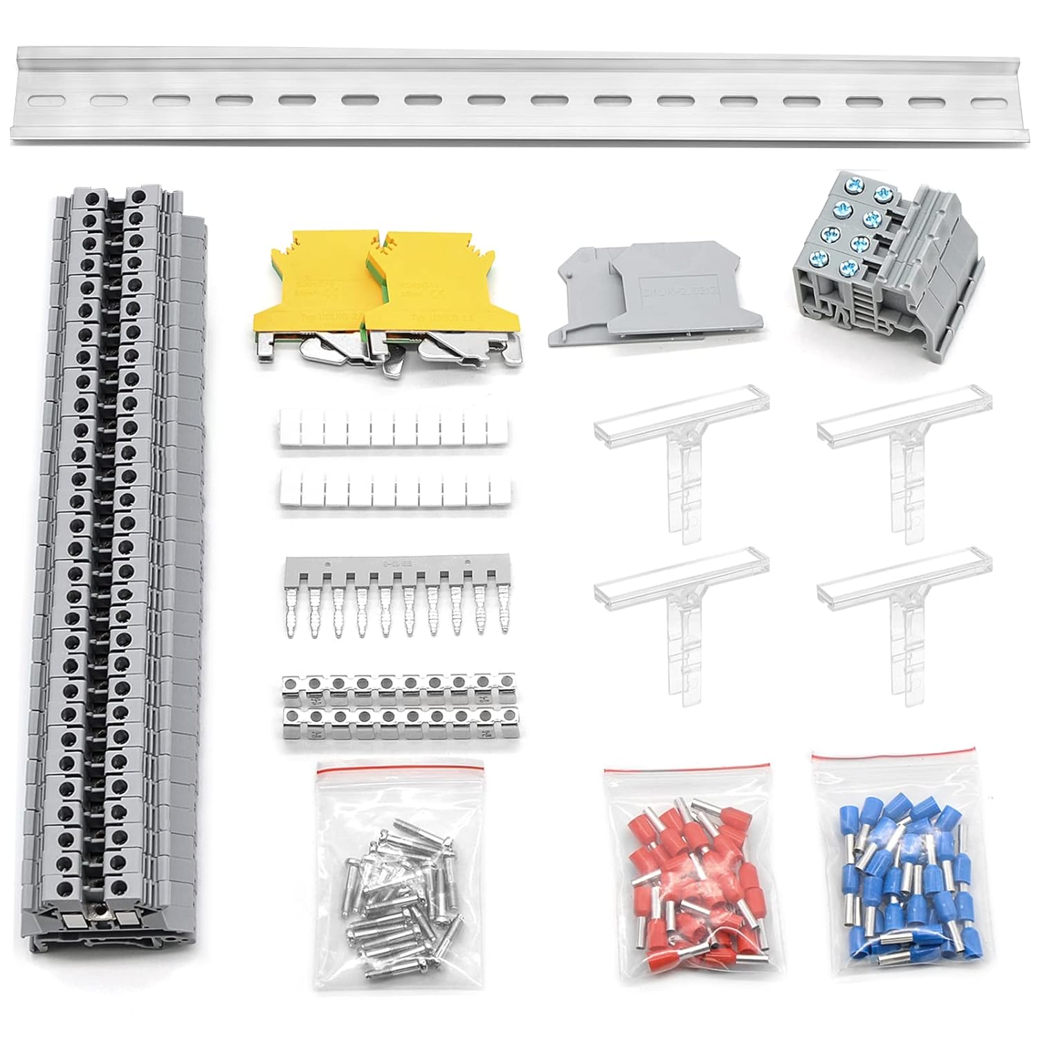 GUETNEU Terminal Block Kit, Rail Type Voltage Terminal, Rail Combined ...