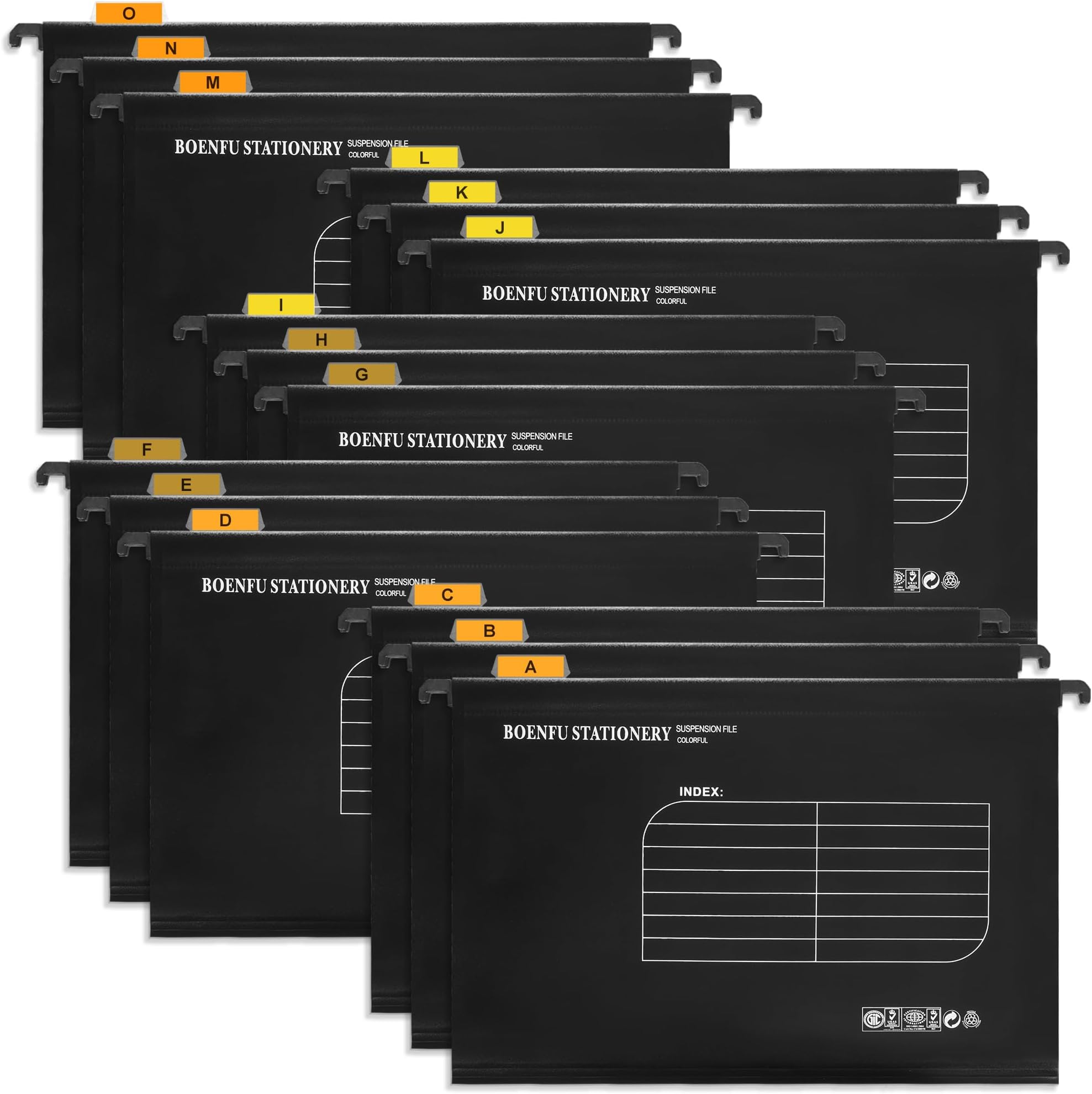 Foolscap Suspension Files,BOENFU 15 Pack Polypropylene for Suspension ...