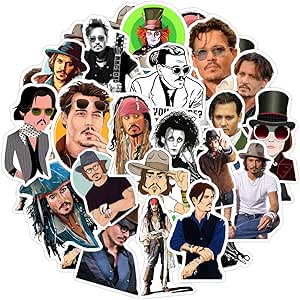 Amazon.com: 20 Pcs Stickers Pack Johnny Waterproof Depp Colorful Vinyl ...