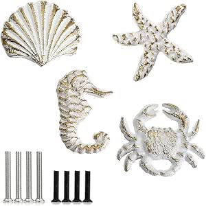Amazon.com: JuxYes Beach Ocean Theme Decorative Drawer Knobs Sea Horse ...