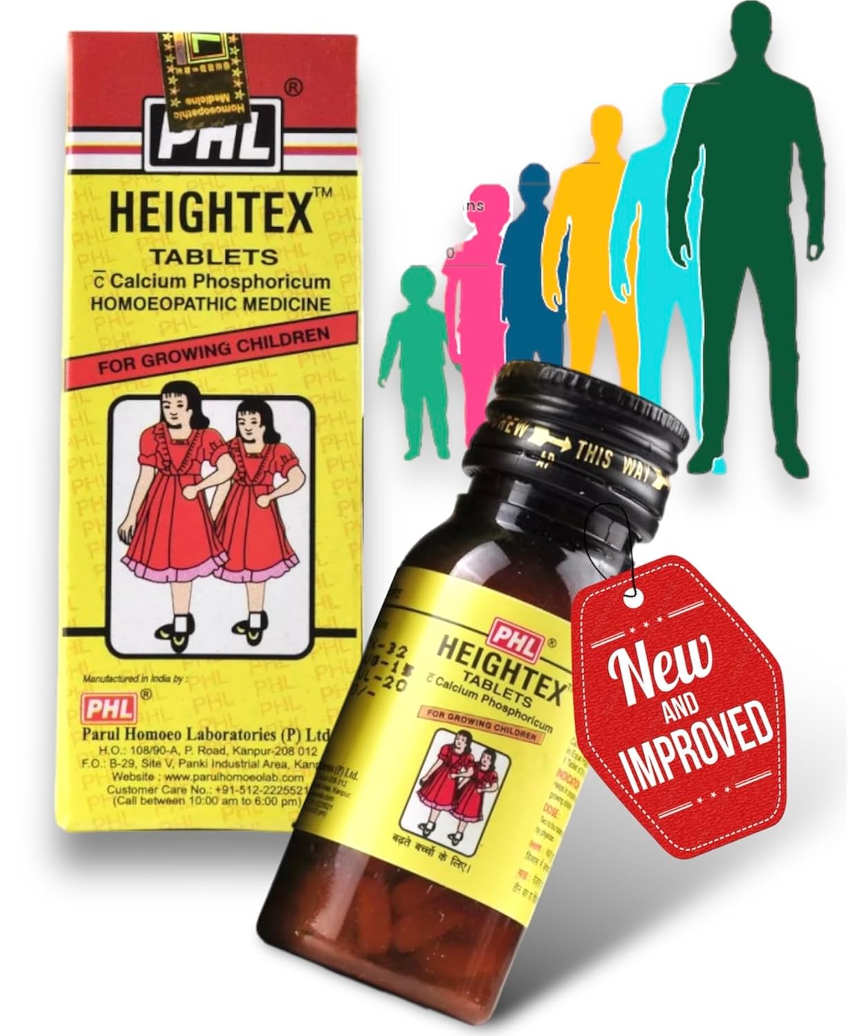 Buy PHL Heightex Tablets Homeopathy - HeightCare- SET OF 3 Bottle ...
