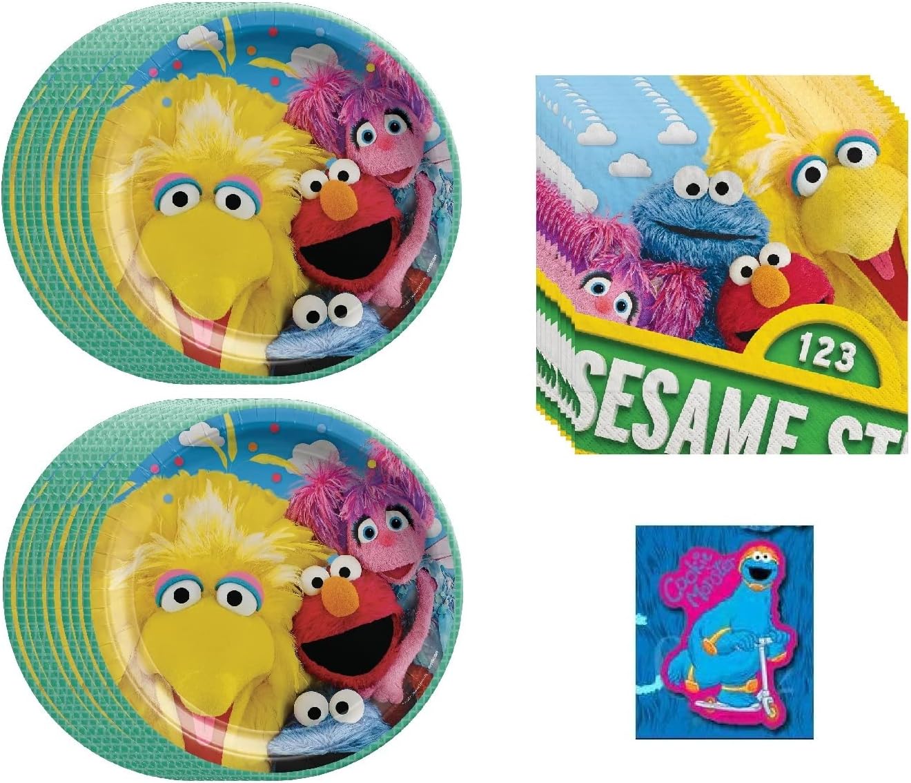 Amazon.com: Amscan Sesame Street Elmo Party Supplies Bundle Pack ...