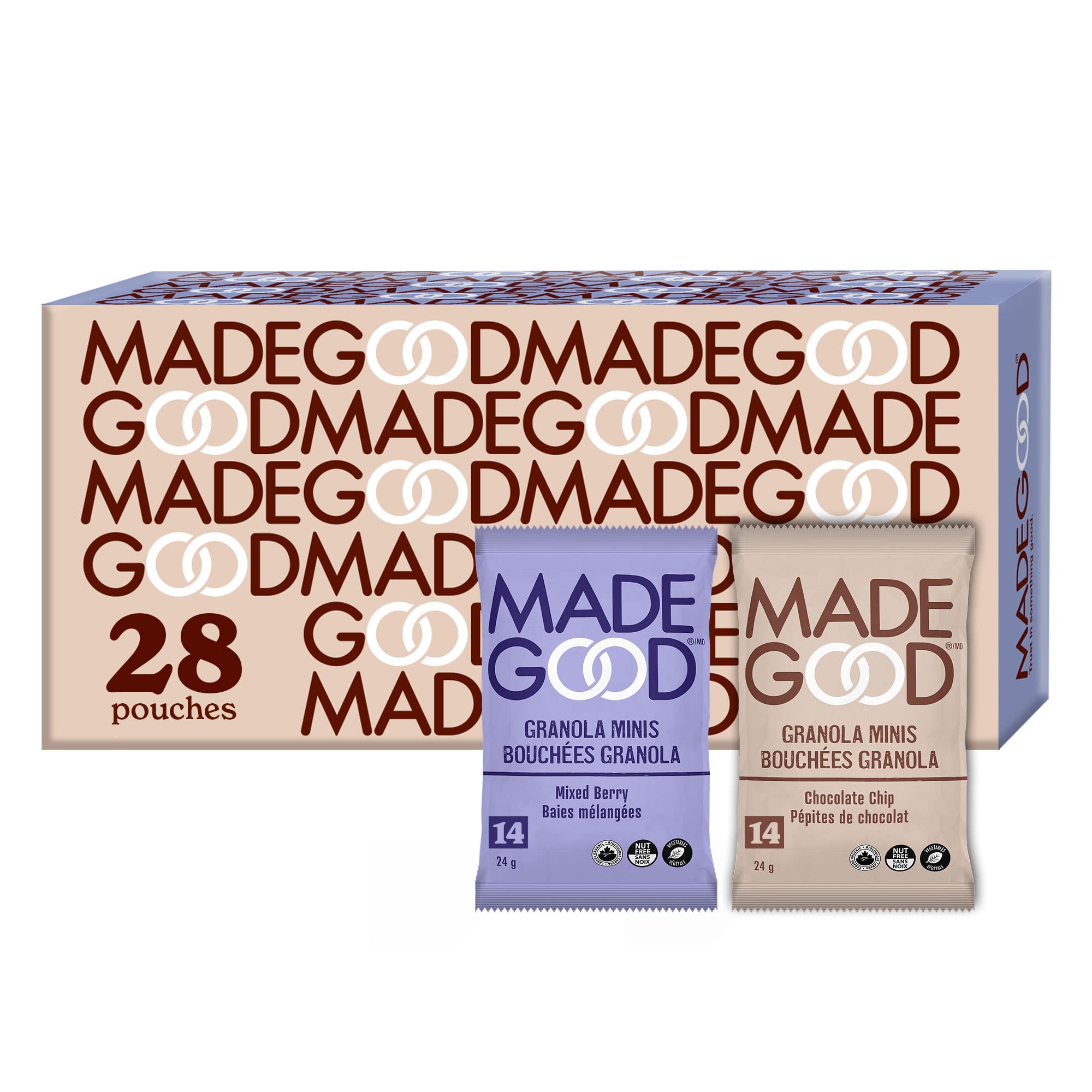 MadeGood Granola Minis, Variety Pack, 24g (28 Count) Chocolate Chip ...