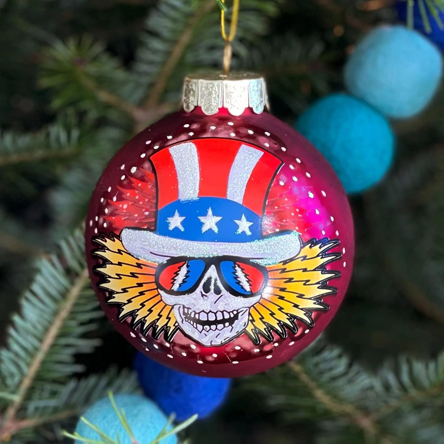 Amazon.com: Little Hippie Psycle Sam Face Glass Ball Christmas Tree ...