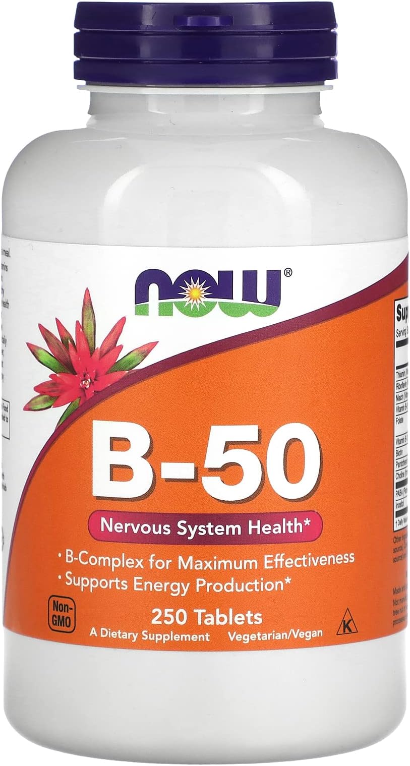 Amazon.com: NOW Supplements, Vitamin B-50 mg, Energy Production ...