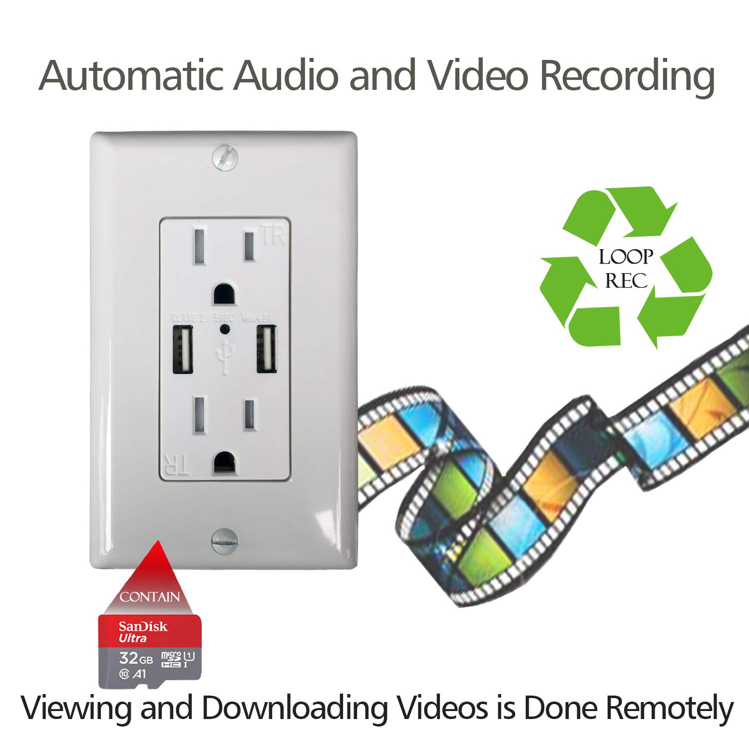 Electrical Outlet Motion Activated Hidden Camera Spy Camera, 40% OFF