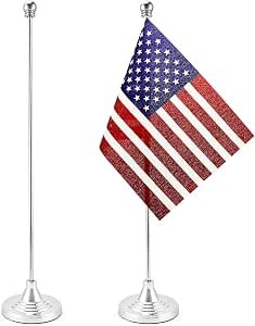 Amazon.com: QWORK American Desk Flag - Polyester & Sleek Metal Rod, 2 ...