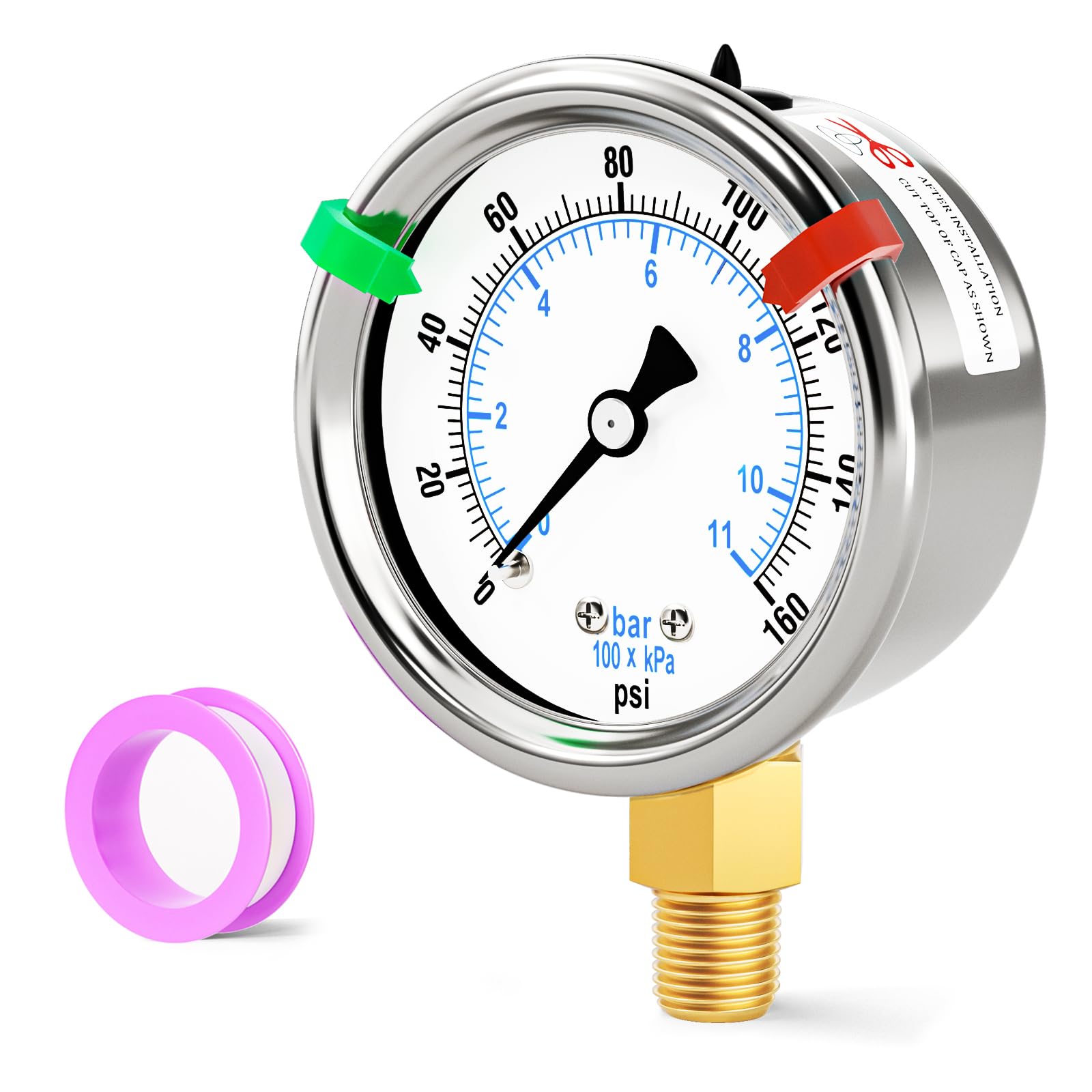 Snapklik.com : BOGERDACK 0-160Psi Stainless Steel Dry Low Pressure ...