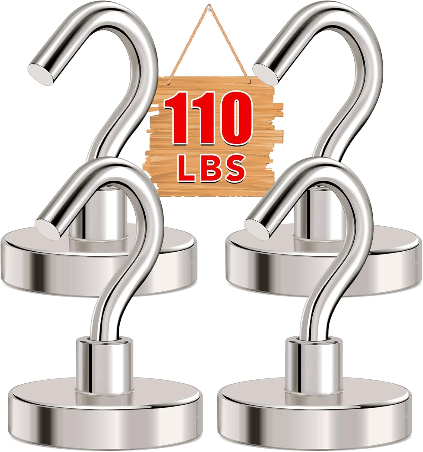 Amazon.com: MIKEDE Magnetic Hooks Heavy Duty, 110Lbs+ Super Strong ...