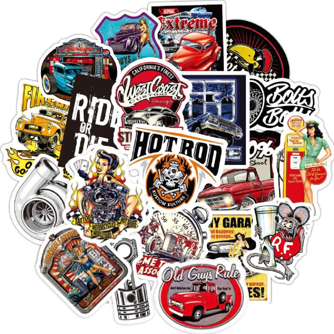 Amazon.com: Ford Mustang Vinyl Large Deluxe Stickers Variety Pack ...