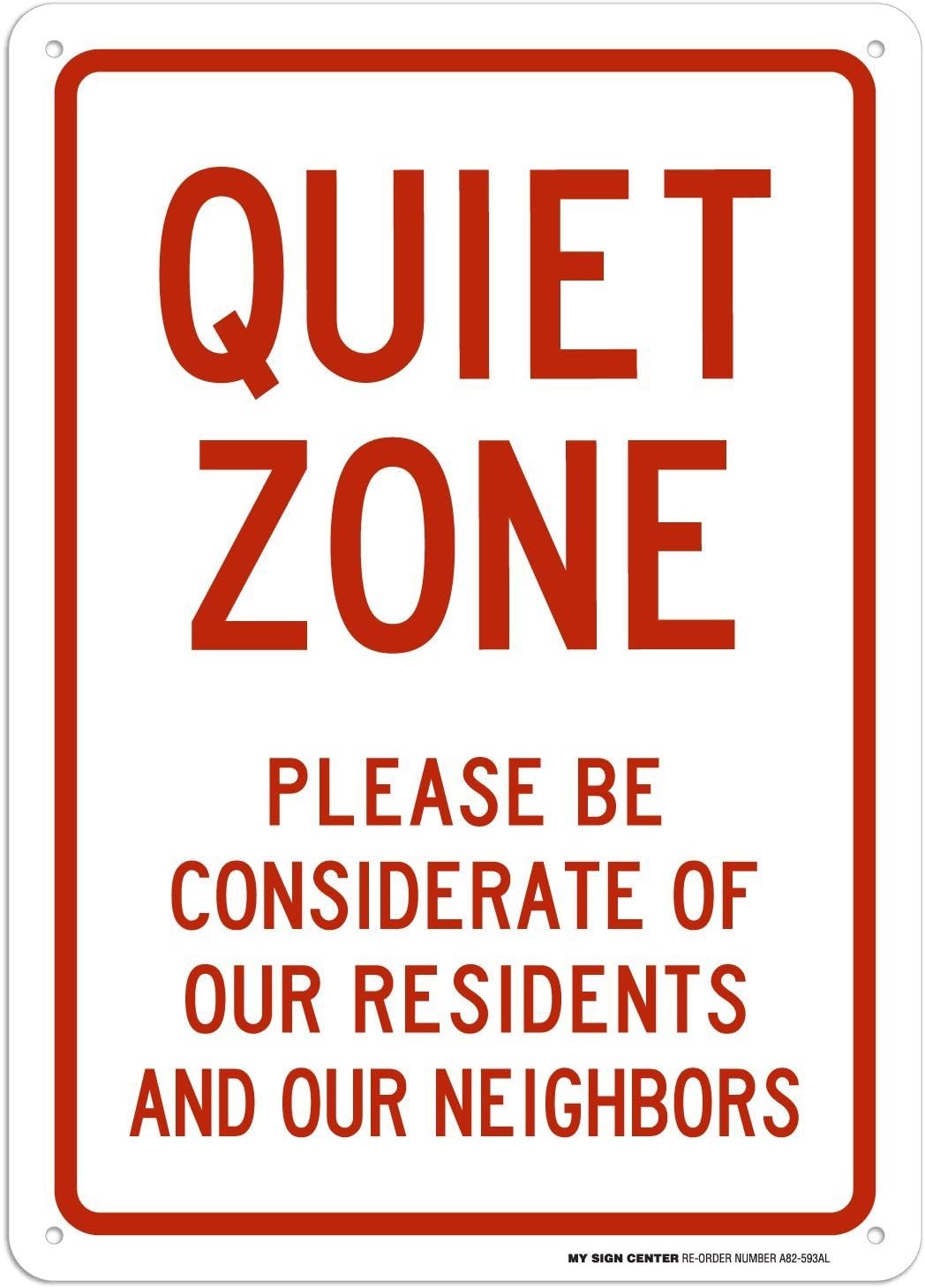 Amazon.com: HUONIU Great Tin Sign Aluminum Quiet Hours 10pm - 8am Sign ...