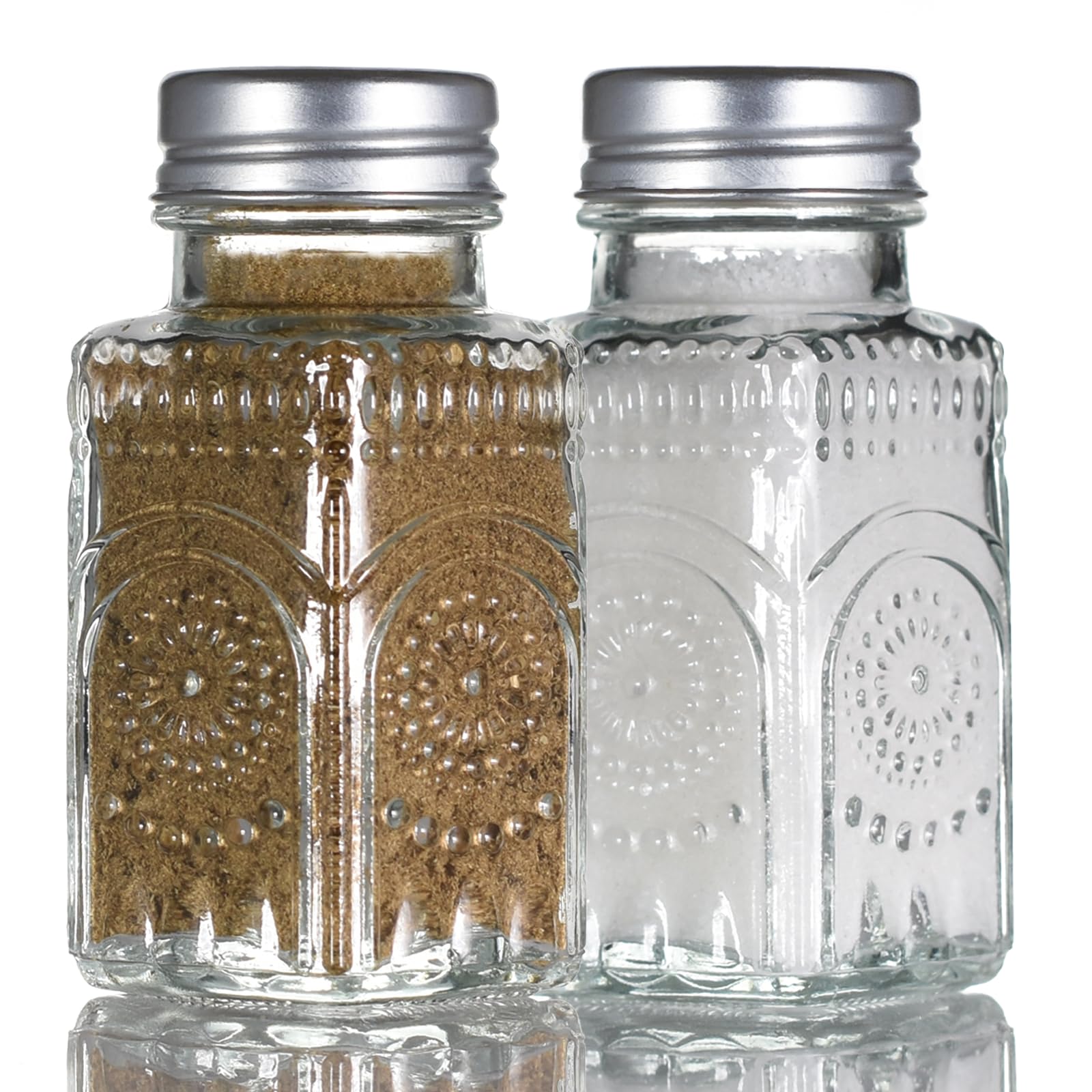 Amazon.com: Wongblee 2 Pack Glass Salt and Pepper Shakers Set, Vintage ...