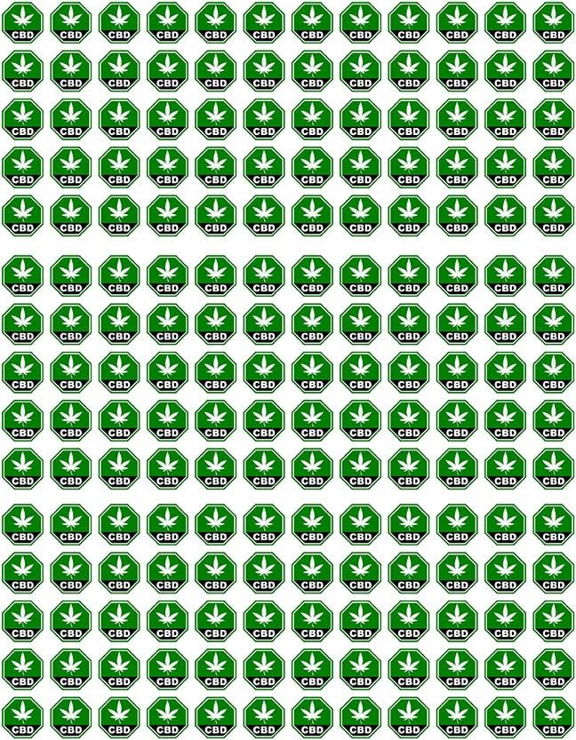 .7" x .7" Warning CBD Contour Cut Vinyl Sticker 180 Pack : Amazon.ca ...