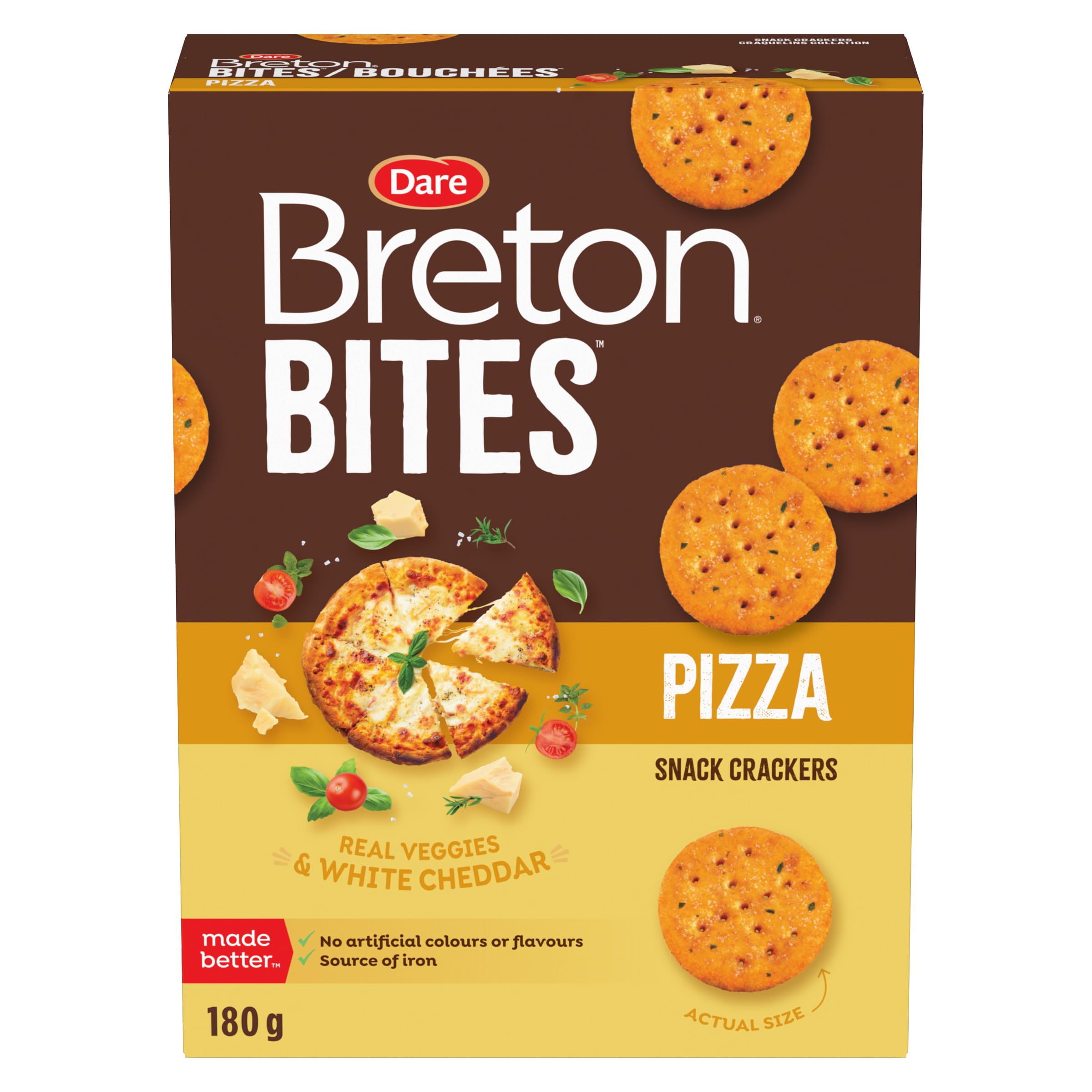 Breton Pizza Bites Crackers - Light, Crispy, and Cheesy Bite-sized ...