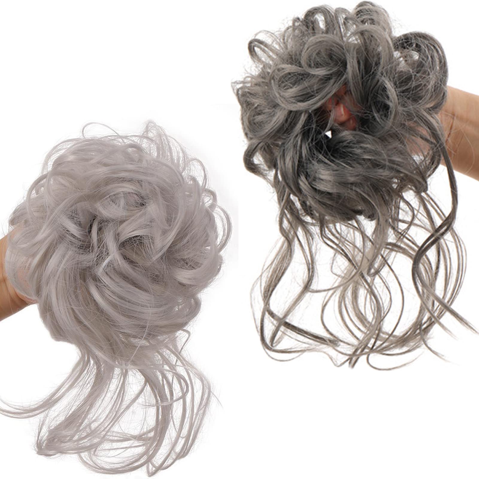 Faringoto 2Pc Messy Bun Hair Piece,Messy Chignons,Human Hair Extension ...