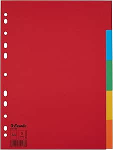 Amazon.com : Esselte Index for A4, Pack of 20, 5 dividers with tabs ...