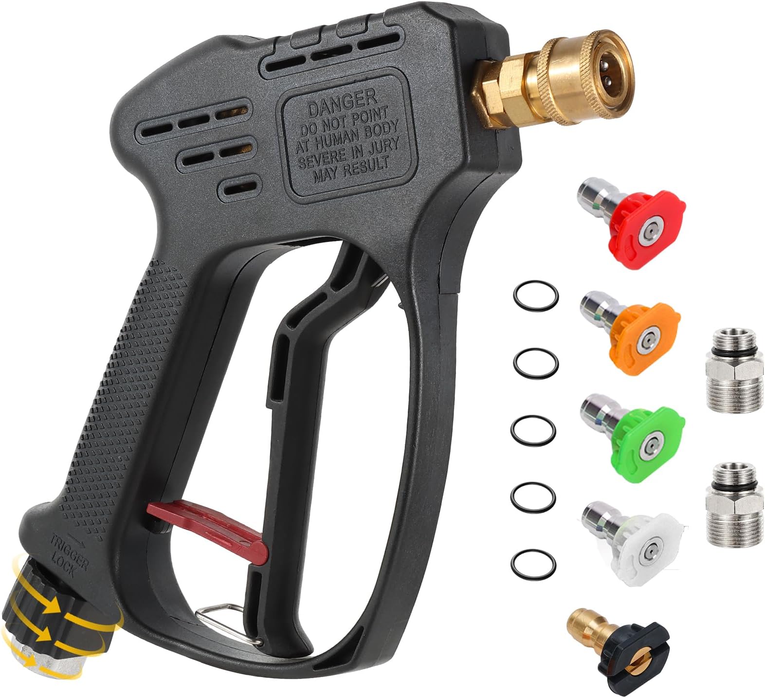 Amazon.com: VEVOR Short Pressure Washer Gun, 4000 PSI High Power Washer ...