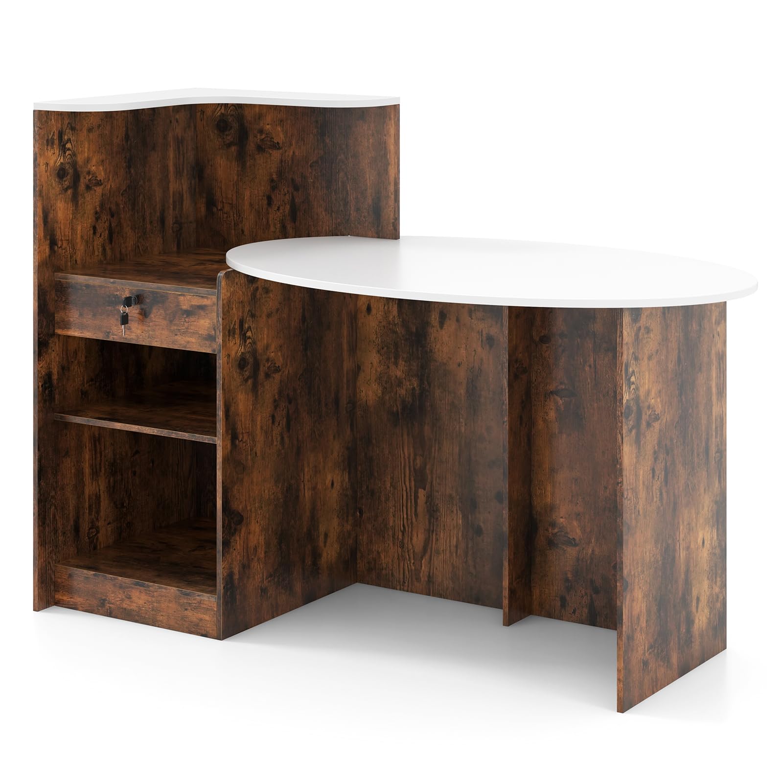Amazon.com: IFANNY Reception Desk, 54’’ Retail Counter Desk w/Lockable ...