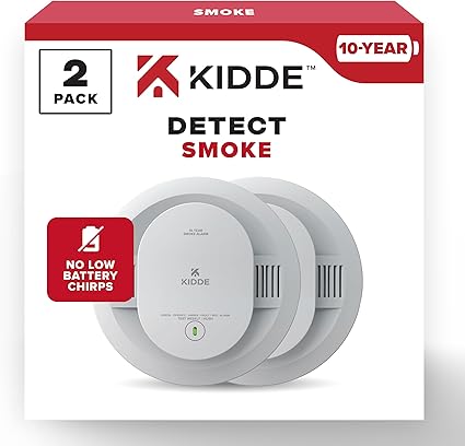 Kidde Smoke Detector, 10-Year Battery Powered, LED Warning Light ...