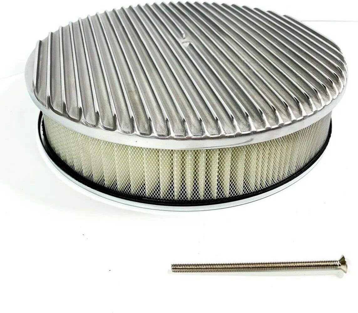 Amazon.com: 14" X 3" Round Chrome Steel Air Cleaner Assembly Flat Base ...