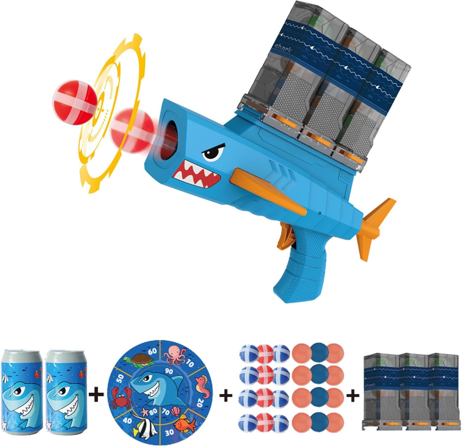 Amazon.com: Shark Shooting Games Shark Toy Target Air Toy Guns with 20 ...