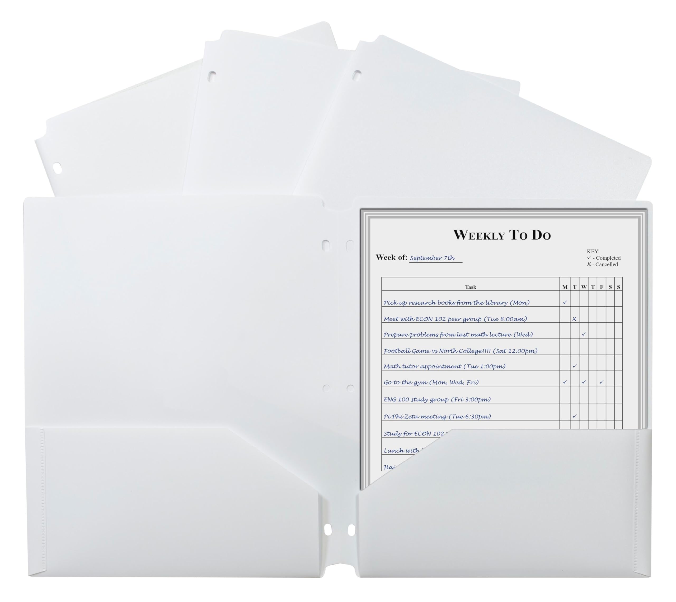 Amazon.com: C-Line Two-Pocket Heavyweight 3-Hole Punch Poly Folder ...