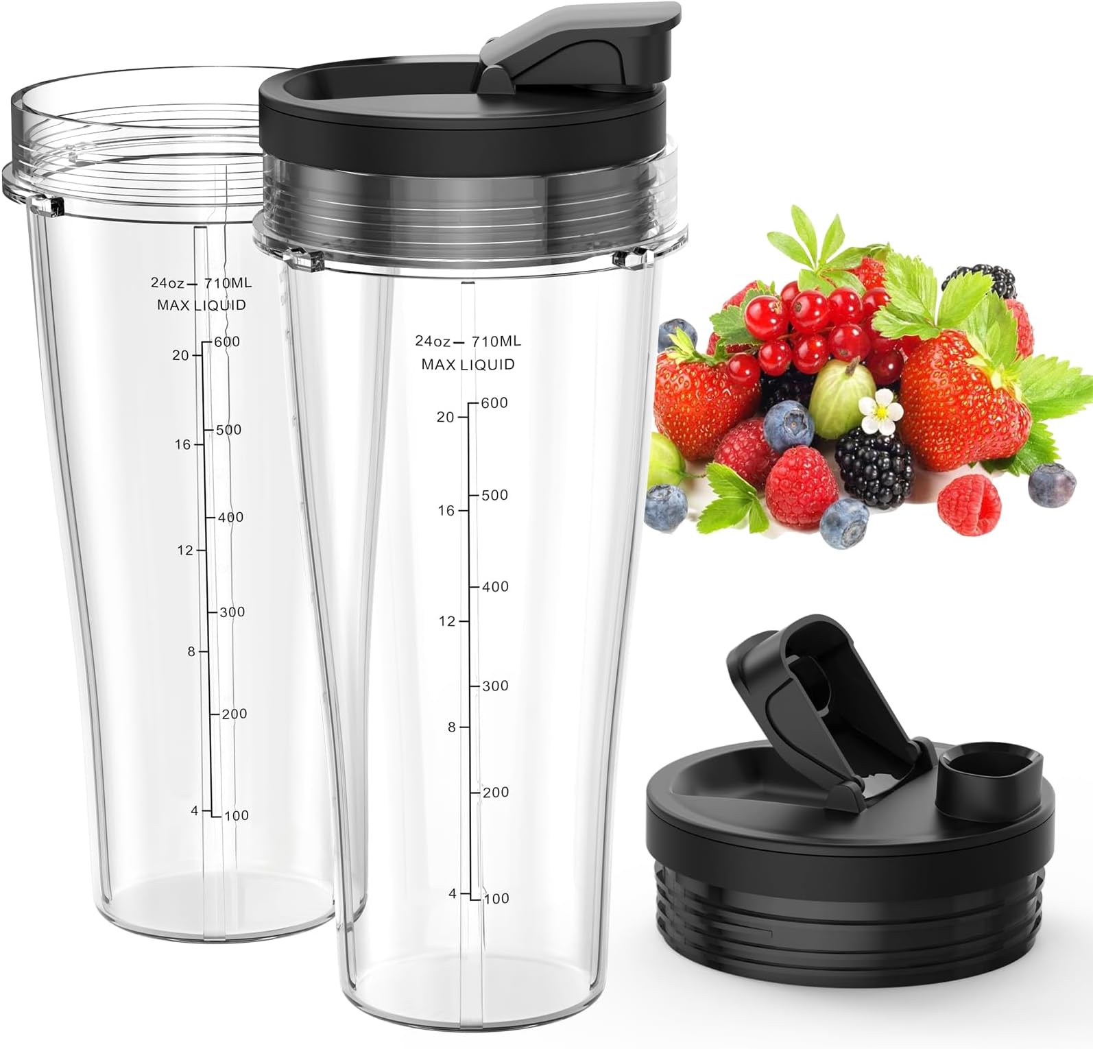 Amazon.com: MEET JUICE 3-Pack 24oz Ninja Blender Cups, Blender ...
