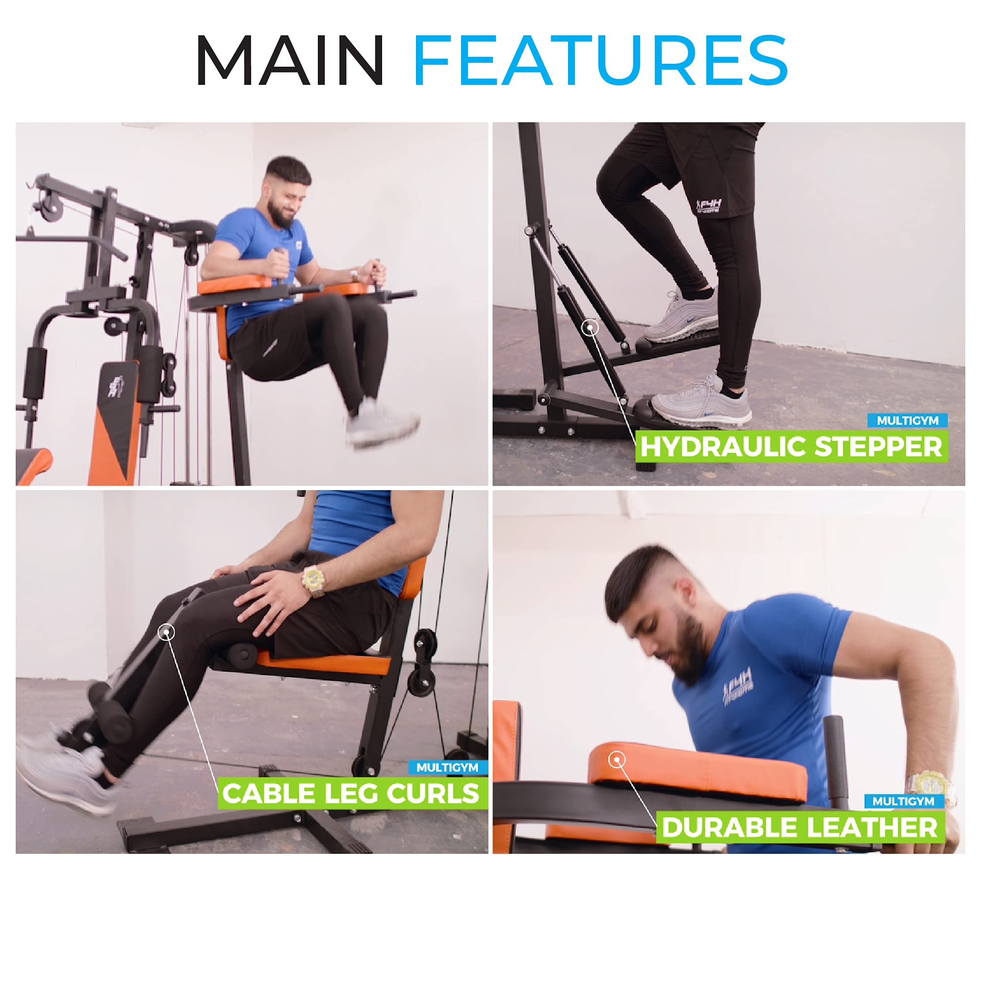 F4H TF-7002, (68 KG) Multi Gym Workout Station Fitness Body Exercise ...