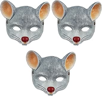 Amazon.com: PRETYZOOM 3pcs Rat Mask Animal Cosplay Face Cover Halloween ...