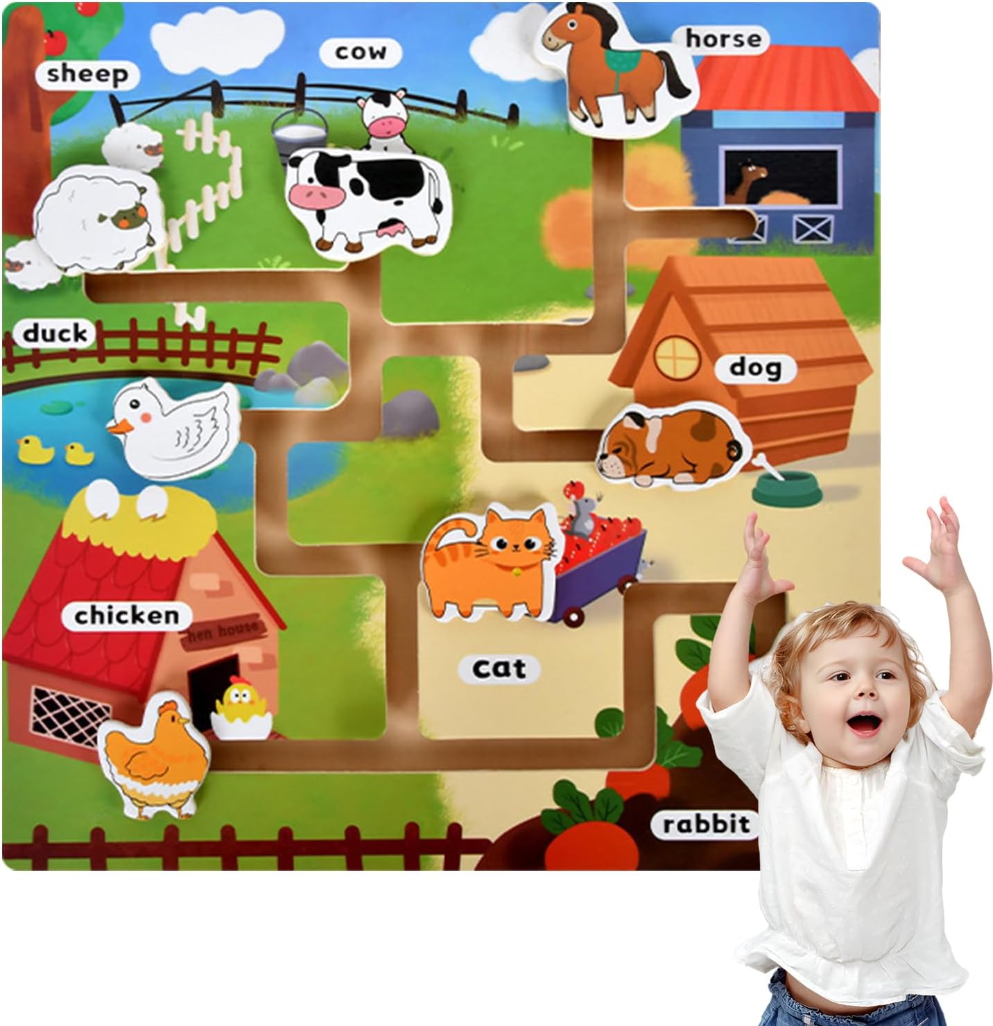 LVTFCO Wooden Matching Game - Wooden Educational Toddler Sorting Toys ...