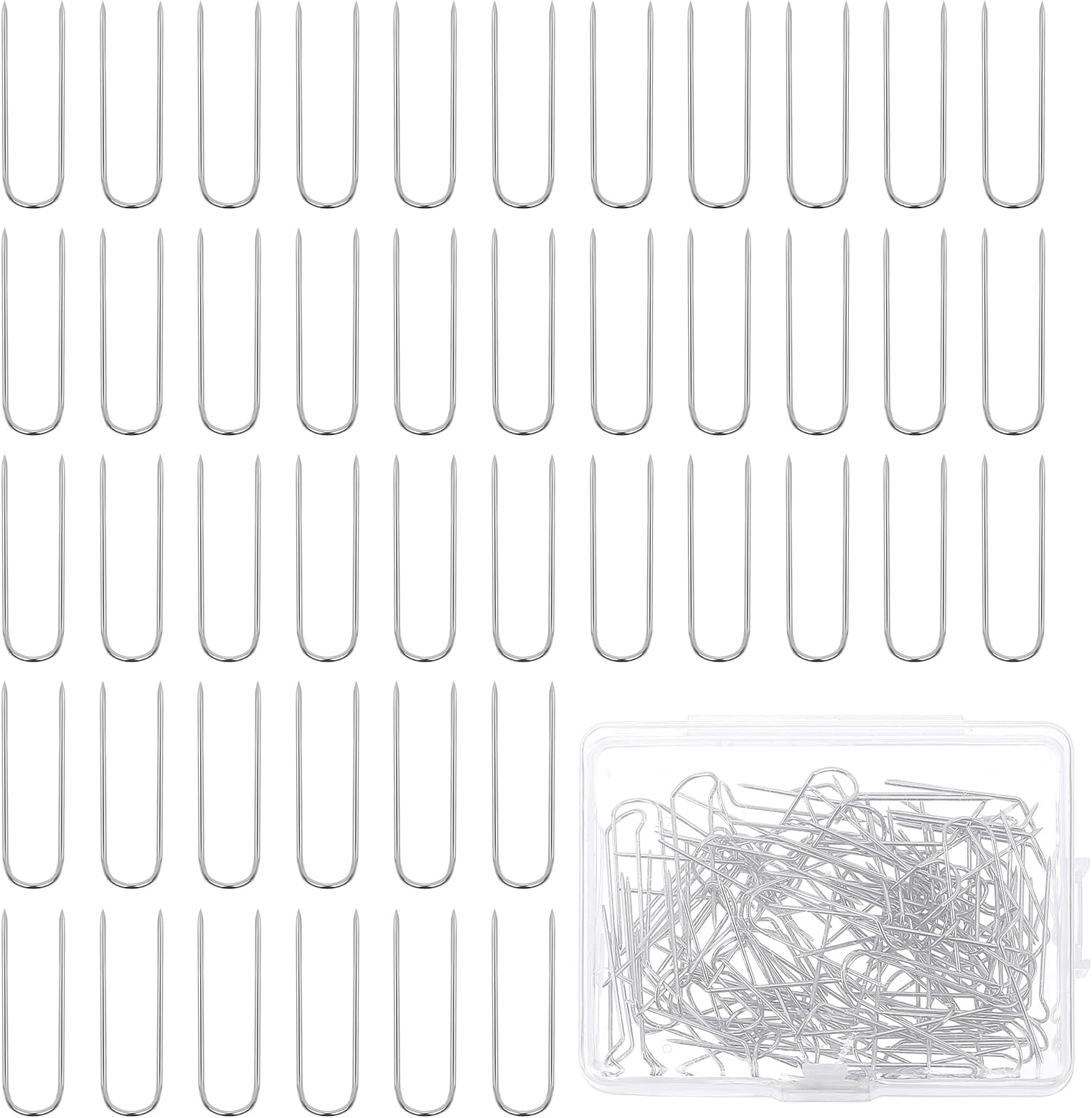 Amazon.com: 100 Pieces U Shaped Fork Pins for Sewing Double Blocking ...